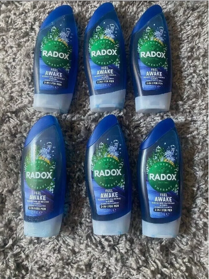 WITH HOOK - Radox Feel Awake 2 in 1 Shower Gel & Shampoo For Men 6 Pack ...