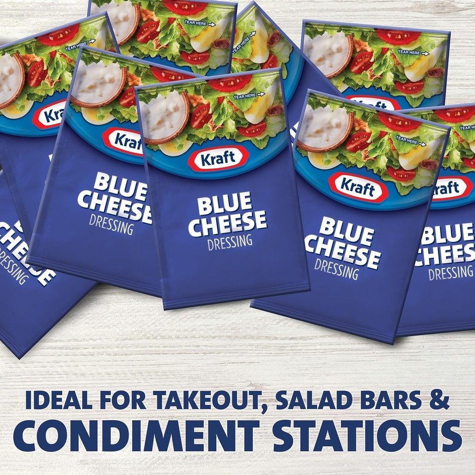 Kraft Blue Cheese Salad Dressing Single Serve Packet (1.5 oz Packets ...