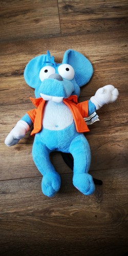 15" THE SIMPSON'S ITCHY & SCRATCHY SHOW BLUE MOUSE STUFFED ANIMAL PLUSH ...