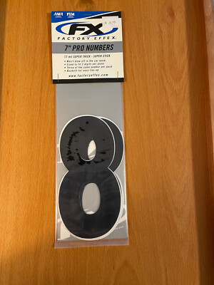 FACTORY EFFEX 7" BLACK #8 PRO NUMBER FOR NUMBER PLATE PART# FX02-4348 ...