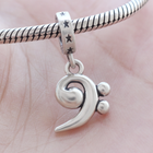 Real 925 Sterling Silver Base Clef Charm Pendant 3D Bass Key Musical ...