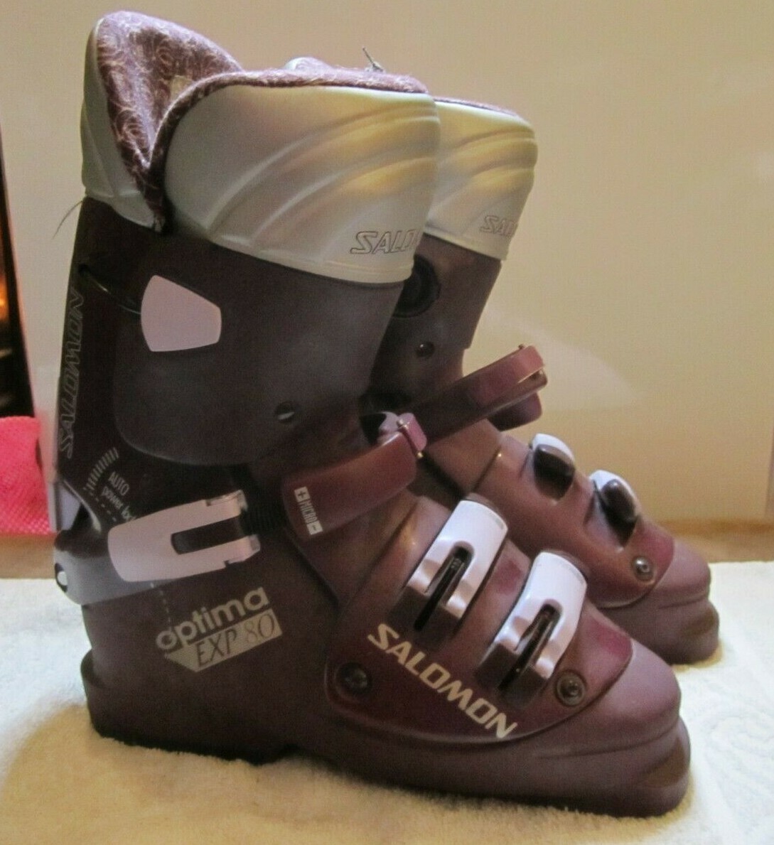 SALOMON LADY optima EXP 8.0 Purple Downhill Ski Boots Size 310-315/24 ...