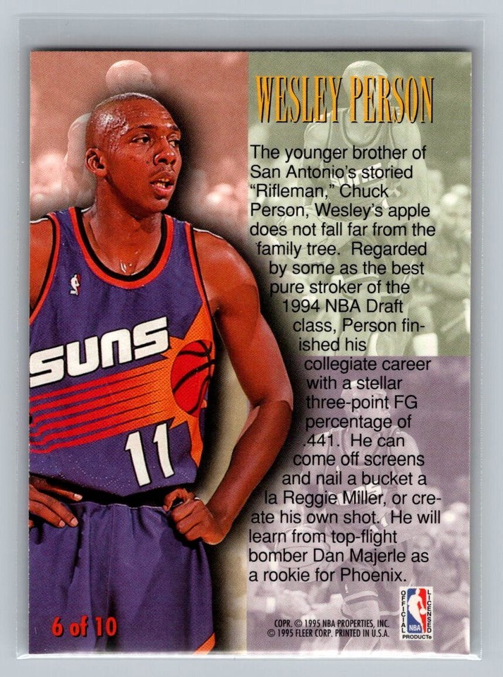 1994 Fleer Wesley Person #6 Basketball Phoenix Suns | eBay