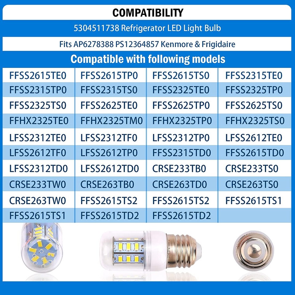 NEW LED Light Bulb Compatible With Frigidaire Electrolux Refrigerator ...