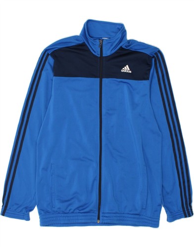 ADIDAS Mens Tracksuit Top Jacket UK 42/44 Large Blue Colourblock ...