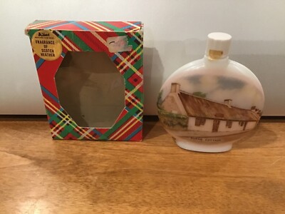 VTG AIDEES FRAGRANCE OF SCOTCH HEATHER SPLASH MILK GLASS BOTTLE BURNS ...