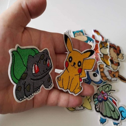 16pcs Pokemon Game Embroidered Patch on Clothes Anime Fusible Patches ...