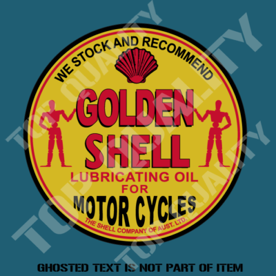 VINTAGE GOLDEN SHELL OIL Decal Sticker Vintage Retro Man cave Hot Rod ...
