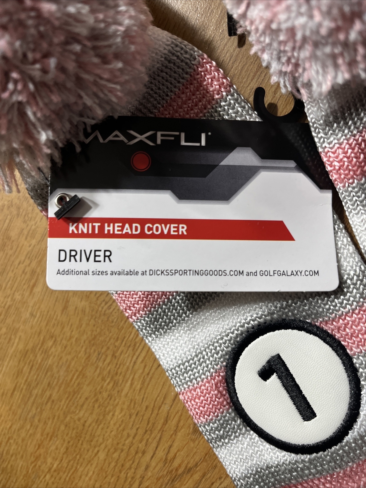 Maxfli 1 Driver & 3 Wood Vintage Look Knit Pink Stripe Pom Pom Head ...