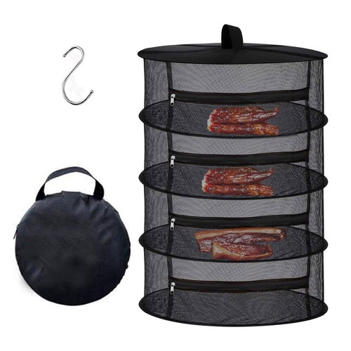 Herb Rack Plant Cage 4 Tier Herb Rack with S-shaped Hook Folding Mesh ...