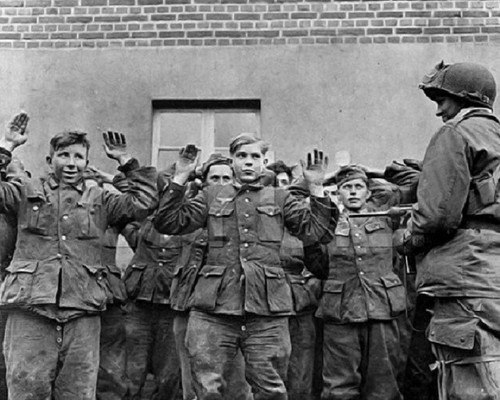 American Soldier with German Prisoners, POW Youth 8x10 WWII WW2 Photo ...
