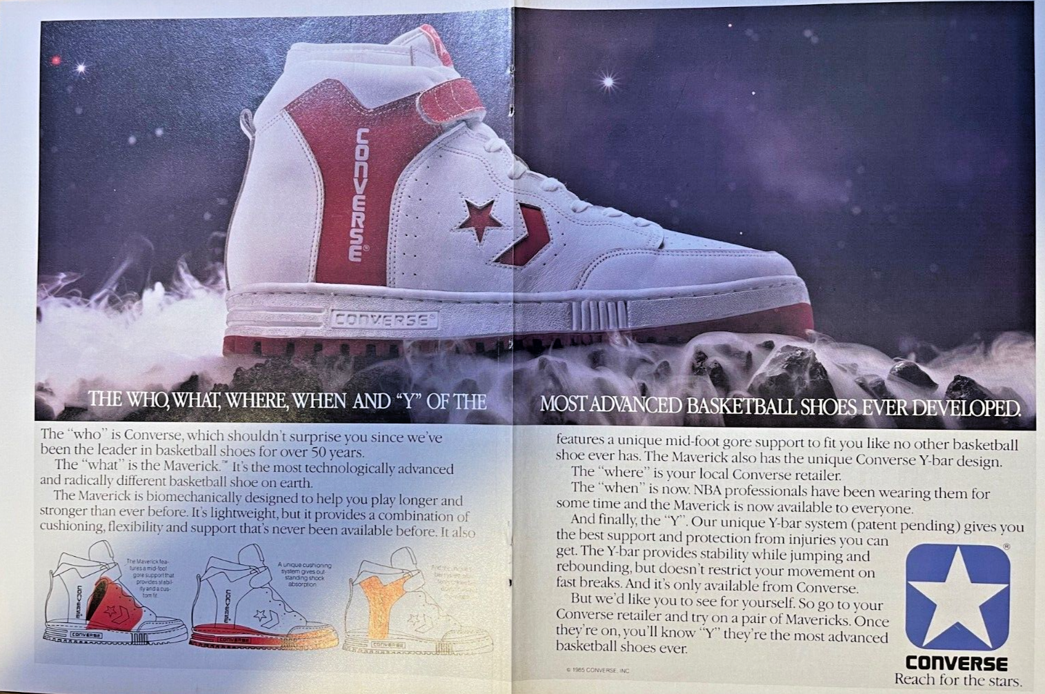 1985 Magazine Advertisement Converse Maverick Basketball Shoes | eBay