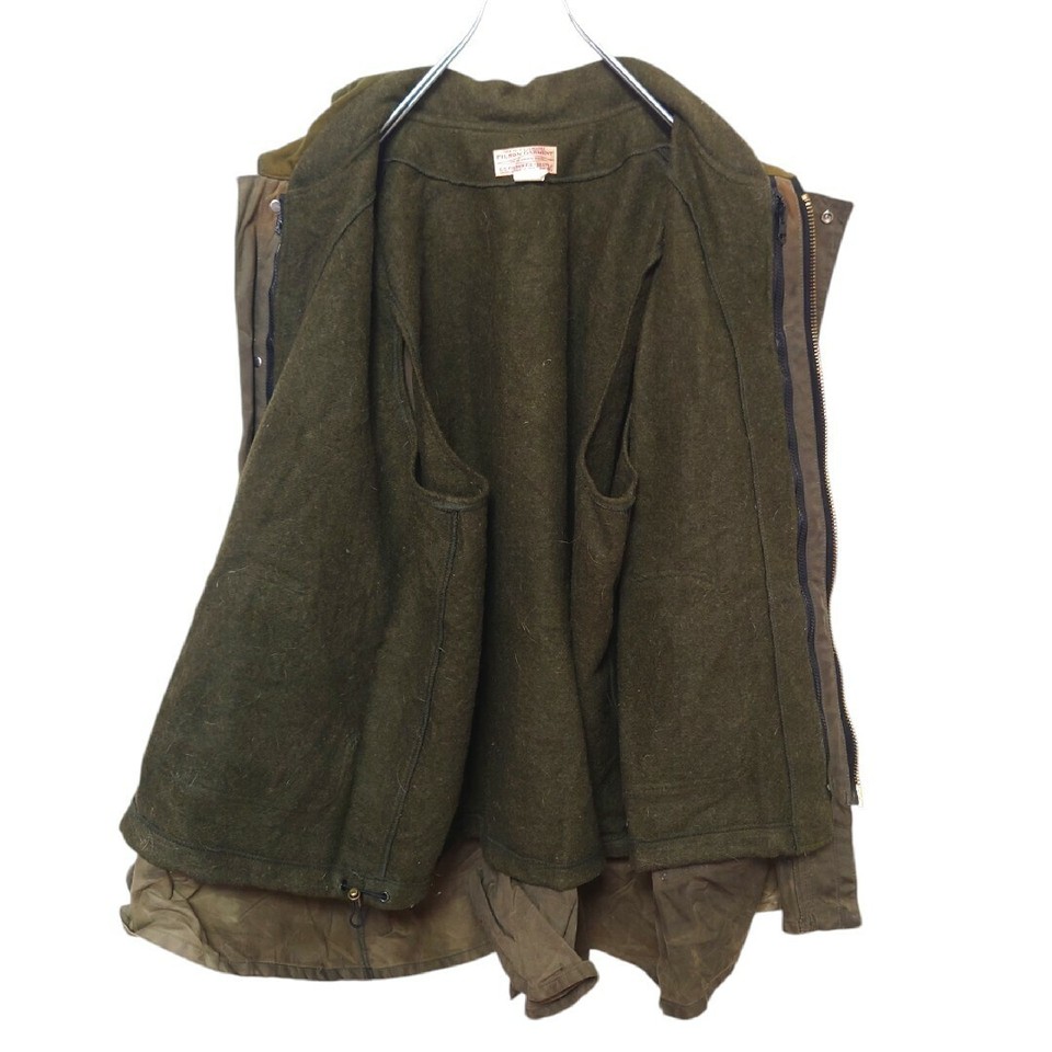 Used FILSON 60s Oil Hunting Jacket, Khaki Green, Rare,with Wool Vest | eBay