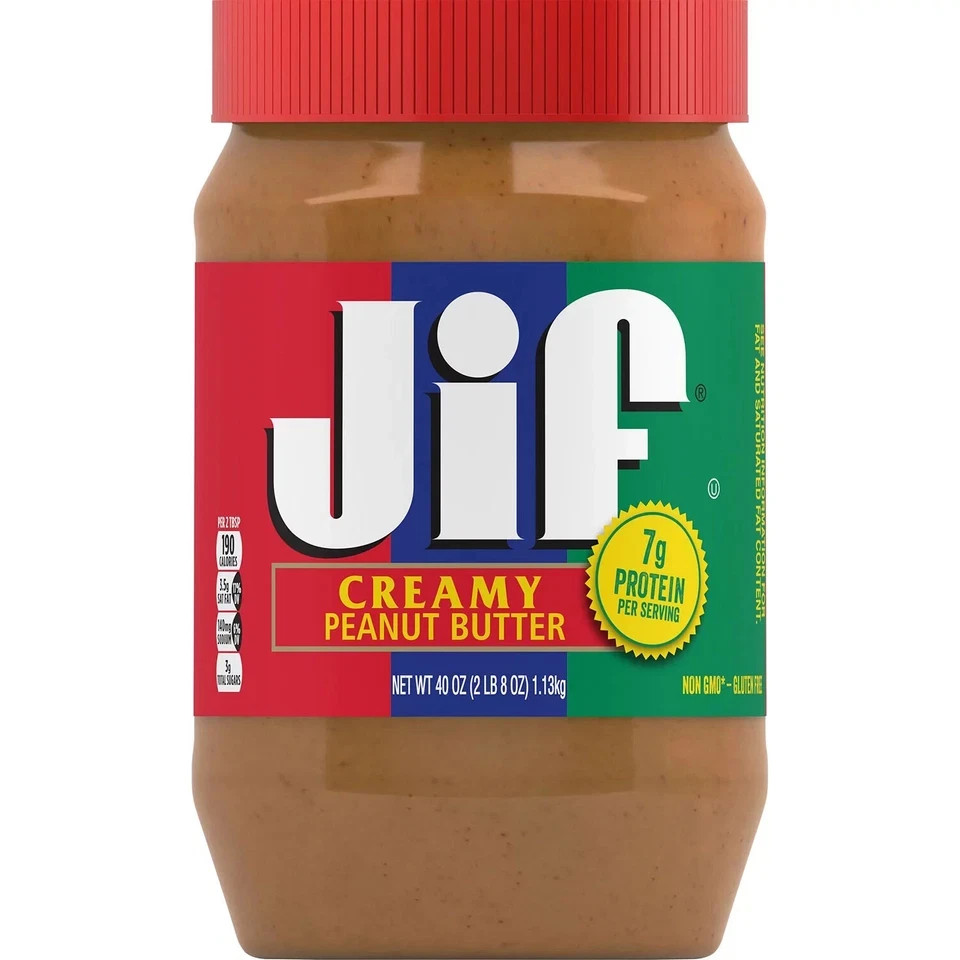 Jif Creamy Peanut Butter 48 Oz (2 Pack) – Smooth, Fresh, Family Size ...