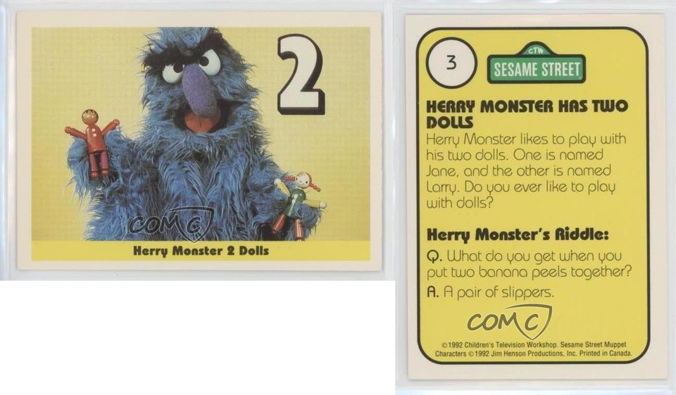1992 CTW Sesame Street Herry Monster 2 Dolls #3 3c7 | eBay