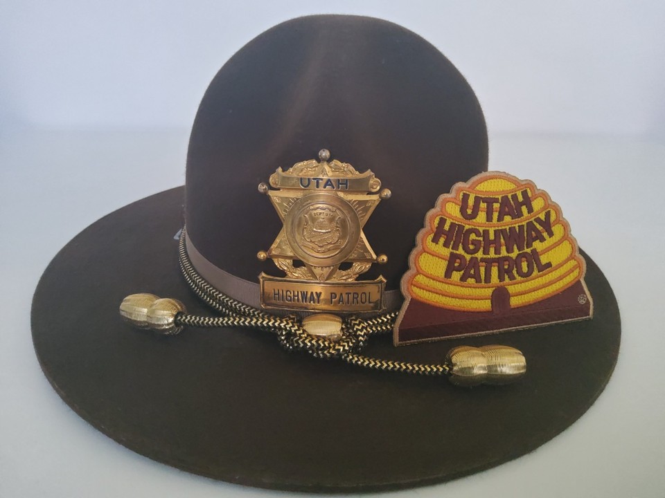 Hat, chapeau UTAH State Police 1980 + patch, très RARE !!!!! | eBay UK