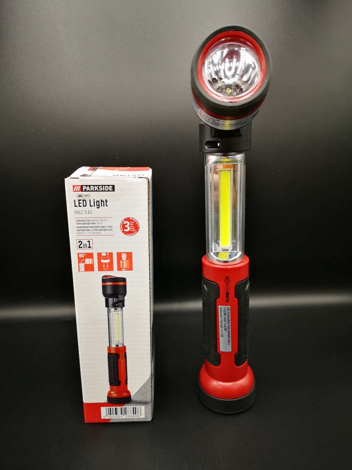PARKSIDE LED Flashlight Work Light 2 in1 Combi PULL OUT With Strong ...