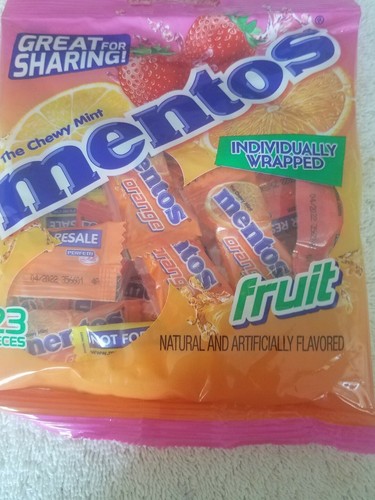 The Chewy Mint Mentos Fruit 1ea Pack 23 Pieces Individually Wrapped-New ...