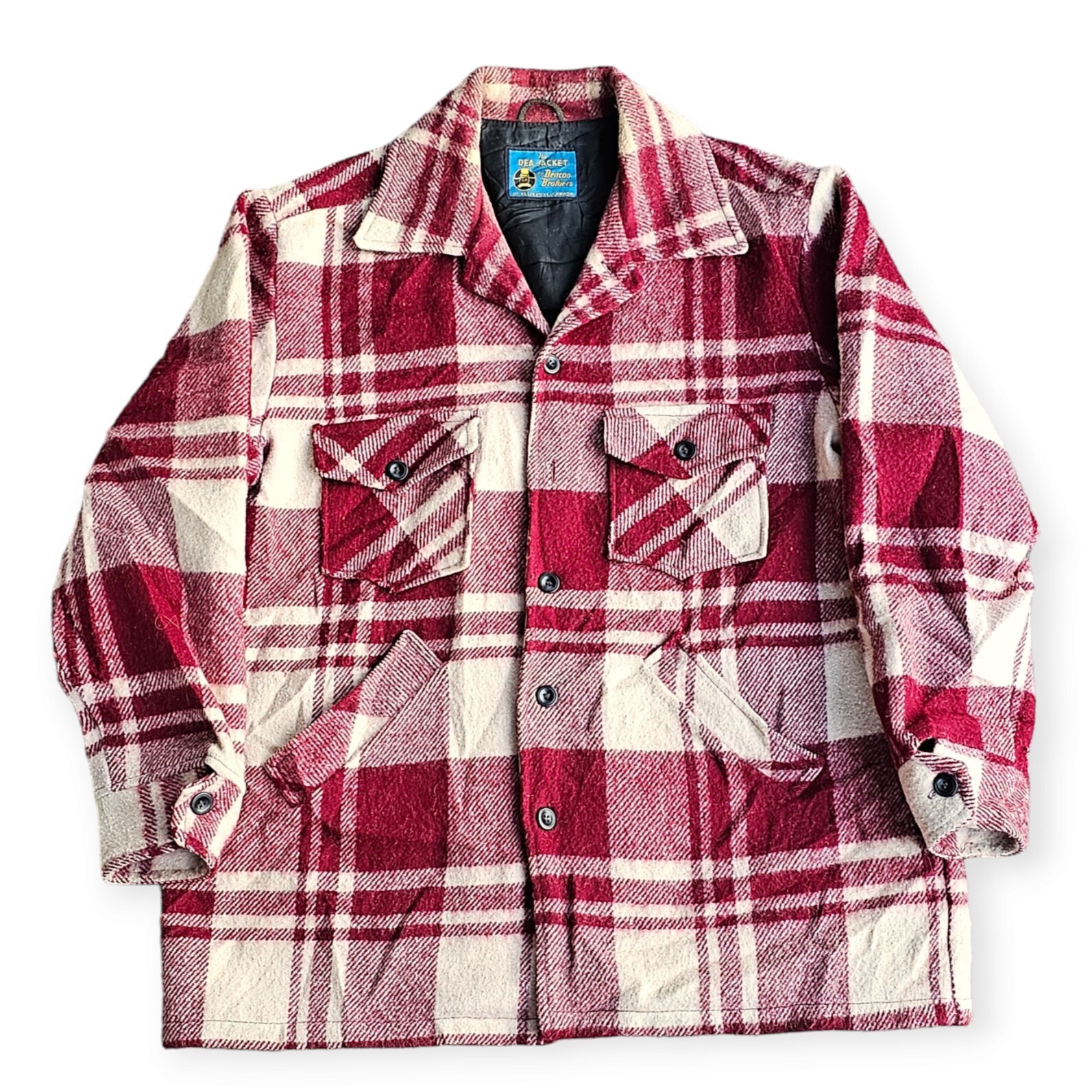 Vintage Deacon DEA Jacket Ranch Chore Coat Wool Red P… - Gem