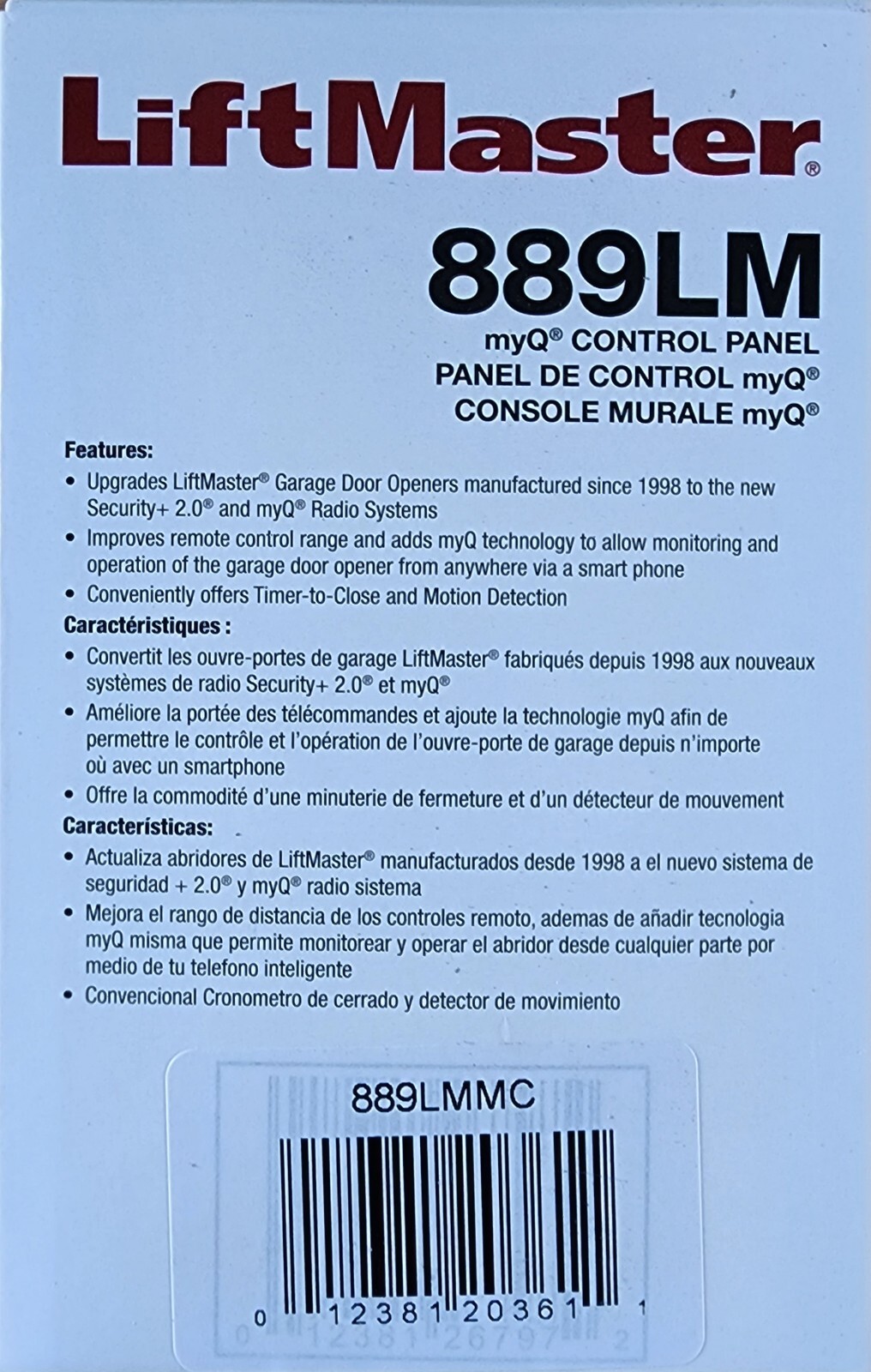 Liftmaster 889LMMC Replaces 889LM, 888LM Garage Wall Panels - MyQ ...