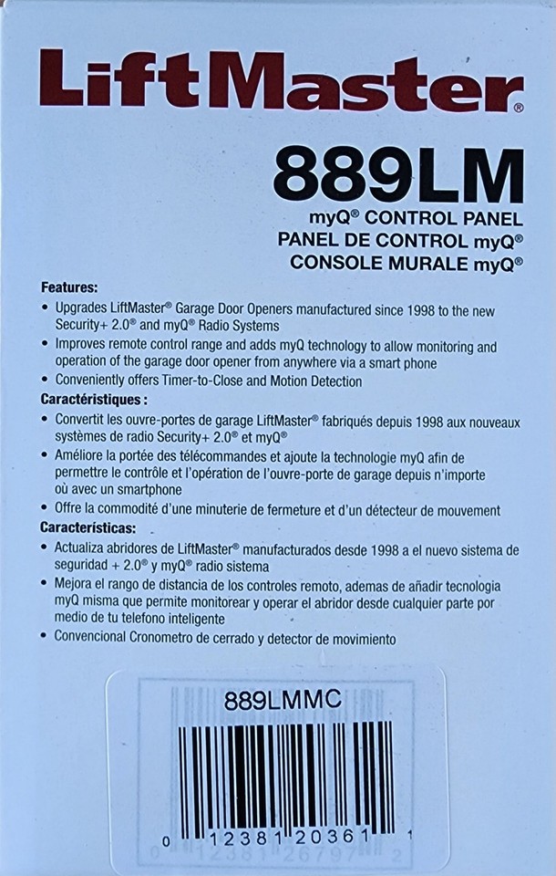 Liftmaster 889LMMC Replaces 889LM, 888LM Garage Wall Panels - MyQ ...