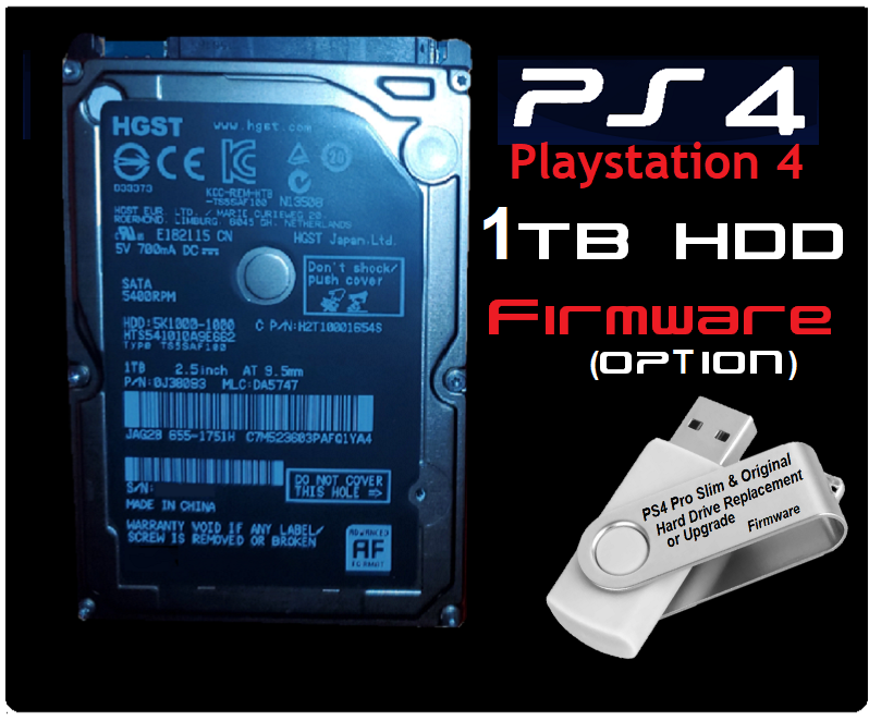 Playstation 4, Ps4 Slim, Ps4 Pro Internal 1TB Hitachi Hard Drive OS USB ...