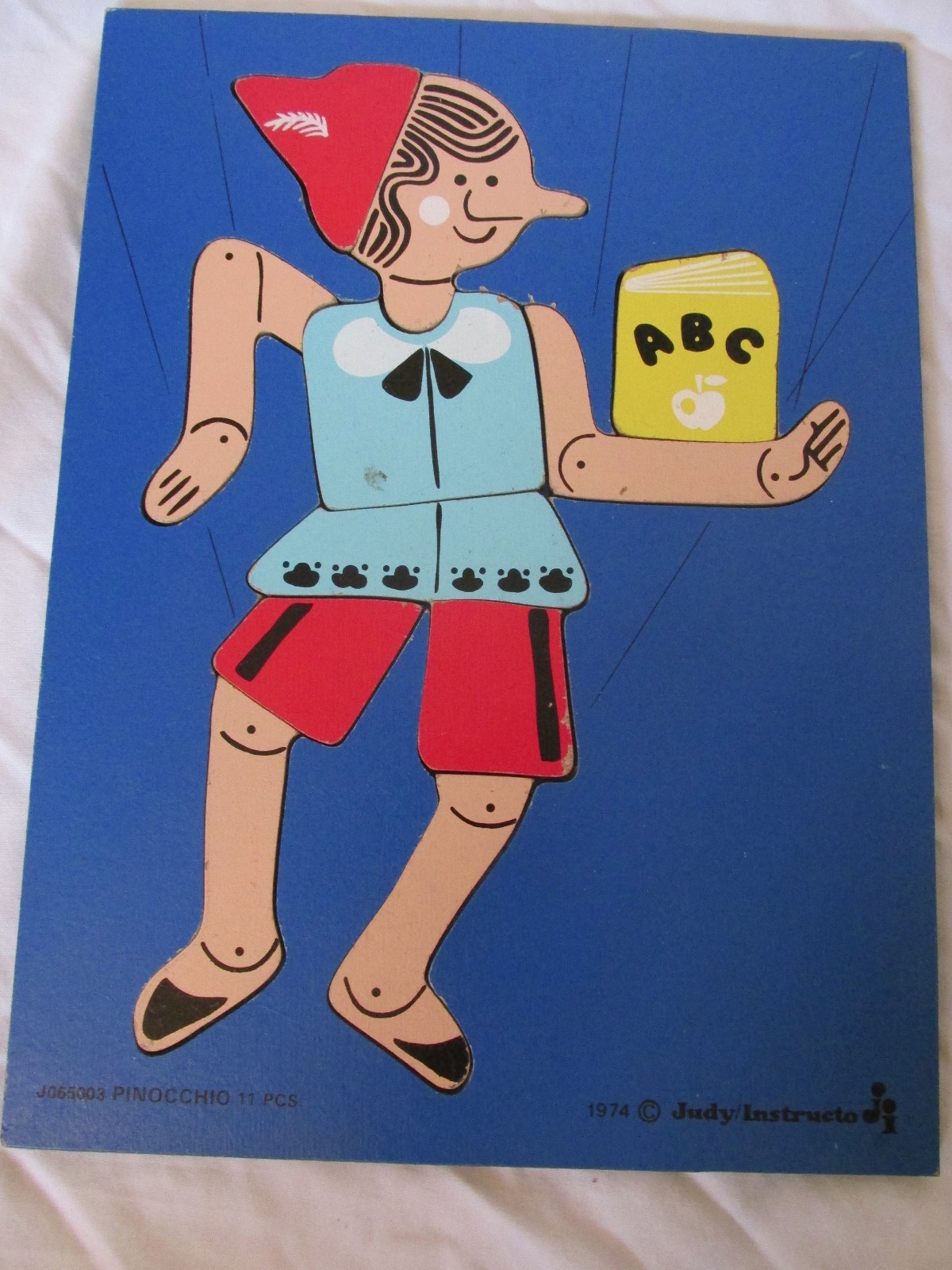 Vintage 1974 Judy Instructo Pinocchio Wooden Board Jigsaw Puzzle 11 Pcs ...