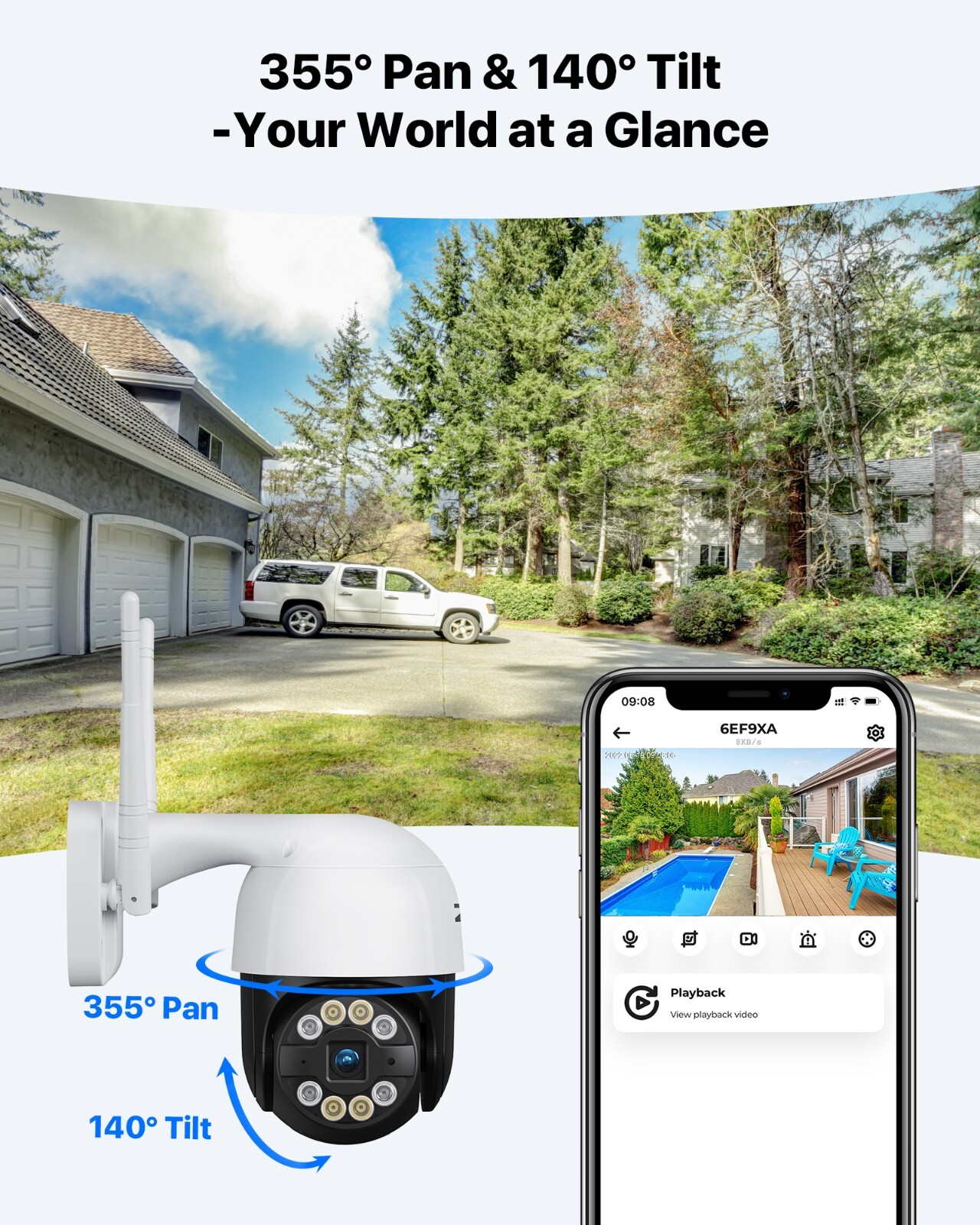 ZOSI IPC 5MP WIFI IP Camera Wireless Outdoor CCTV 4K 8MP HD PTZ Smart Security | eBay