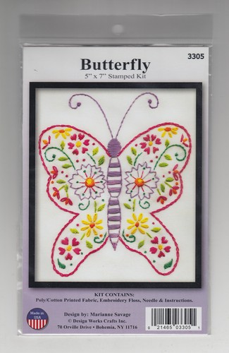 Stamped Embroidery Kit ~ Design Works Butterfly #DW3305 | eBay