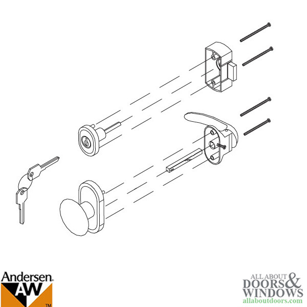 Andersen Storm Door Handle Set Knob and Latch For Andersen Forever ...