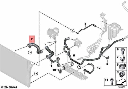 Genuine BMW E70N E71 X5 X6 SUV Radiator Coolant Hose OEM 17127578703 | eBay