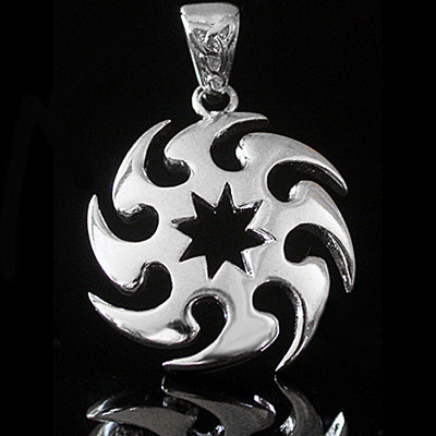 NINJA CYCLONE THROWING STAR 24k WHITE GOLD Layered Charm Pendant ...
