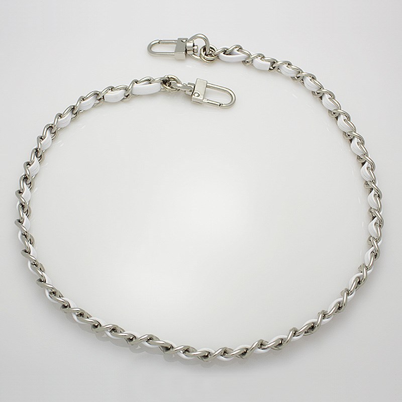 handbag real leather chain straps silver shoulder crossbody bag purse ...
