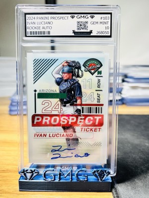 2024 Panini Prospect Ivan Luciano Rookie Auto GMG Graded 10 Gem Mint 💎 ...
