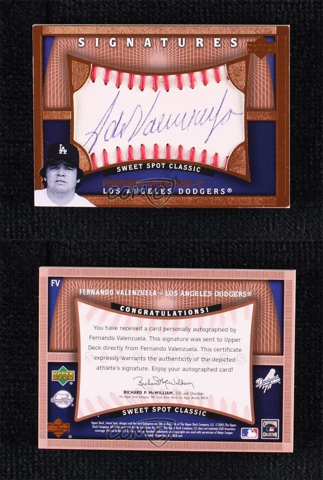 2005 Upper Deck Sweet Spot Classic Signatures Fernando Valenzuela #FV ...
