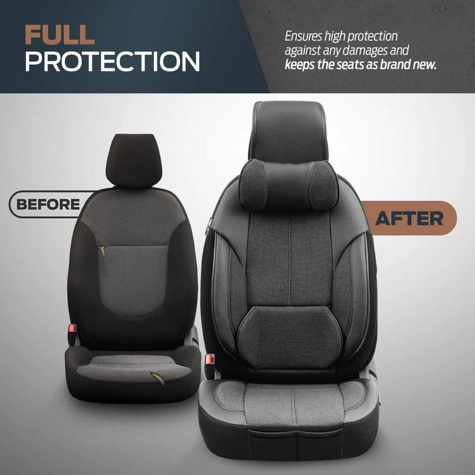 Car Seat Covers Grey With Neck Pillows For Kia SHUMA 1997-2001 | eBay UK