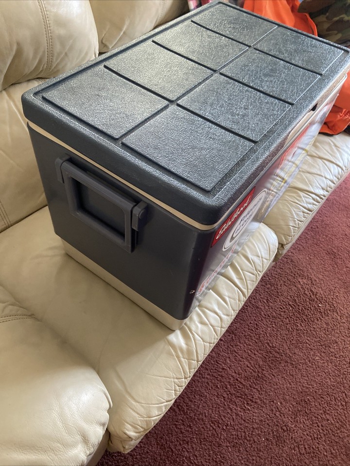 Vintage 1980 Coleman Steel Belted 54 Qt Blue Cooler Chest W/ Old ...