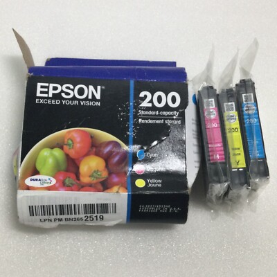 NEW Epson 200 Tri-Color Multi-Pack EXP 04/2027 Printer Ink T200520 ...