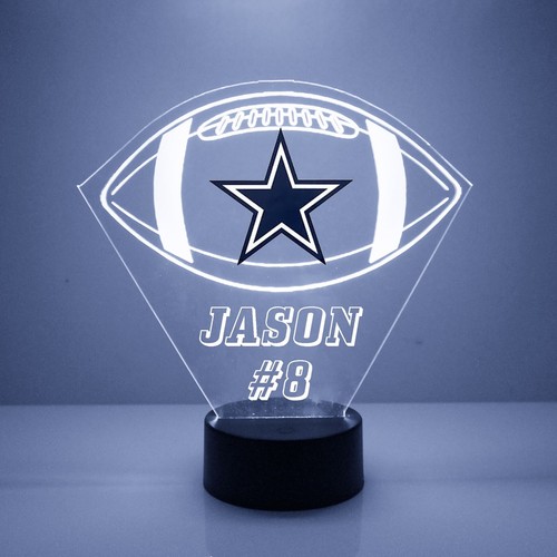 Dallas Cowboys Night Light, Football LED Sports Fan Lamp, Personalized ...