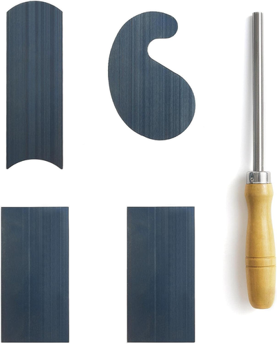 Cabinet Scraper Burnisher with 4 Piece Multi-Shaped Scraper Set 2 ...