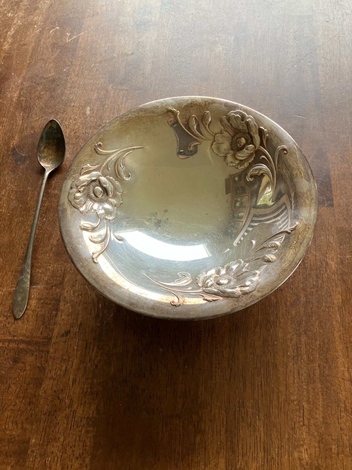 Vintage Silverplate Relief 3 Footed Floral Bowl Roses Gala by Oneida ...