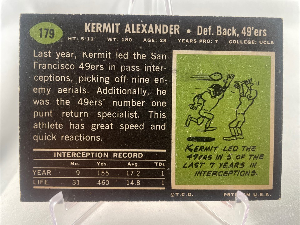 Kermit Alexander -UCLA- San Francisco 49ers Autographed Card | eBay