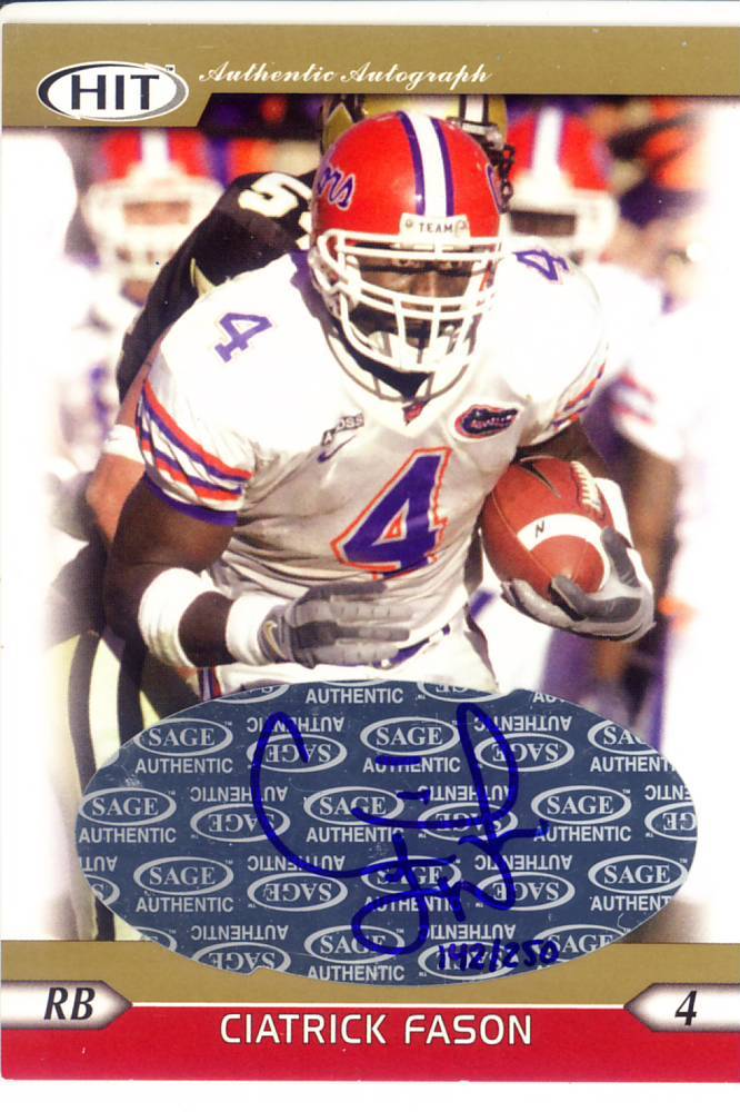 ciatrick fason rookie rc draft auto autograph florida gators uf college ...