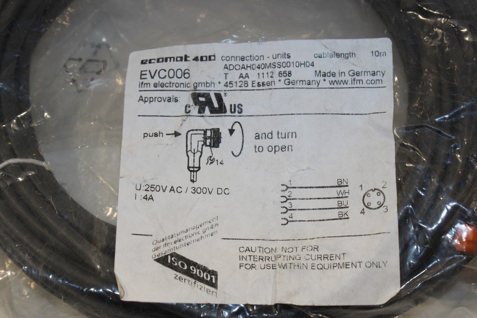 IFM EVC006 Connection Cable 10m M12 NEW | eBay