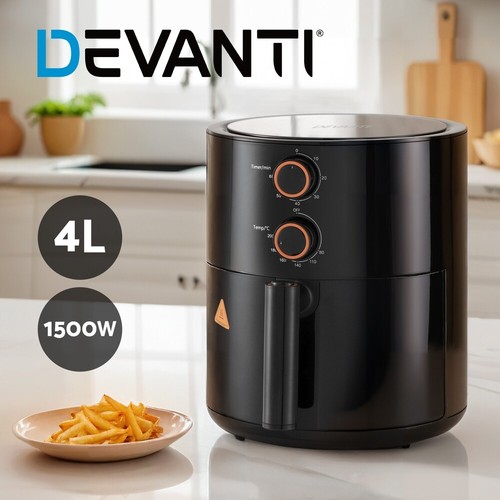 Devanti Air Fryer 4L Fryers Oven Knob Control Healthy Cooker Oil Free ...