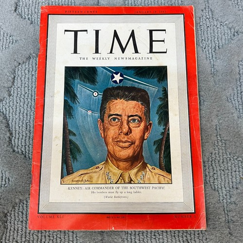 Time The Weekly News Magazine Kenney Air Commander Vol XLI No 3 January ...