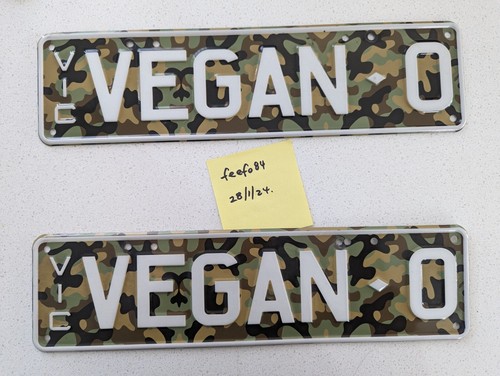 VEGAN-0 slimline personalised number plates vic | eBay