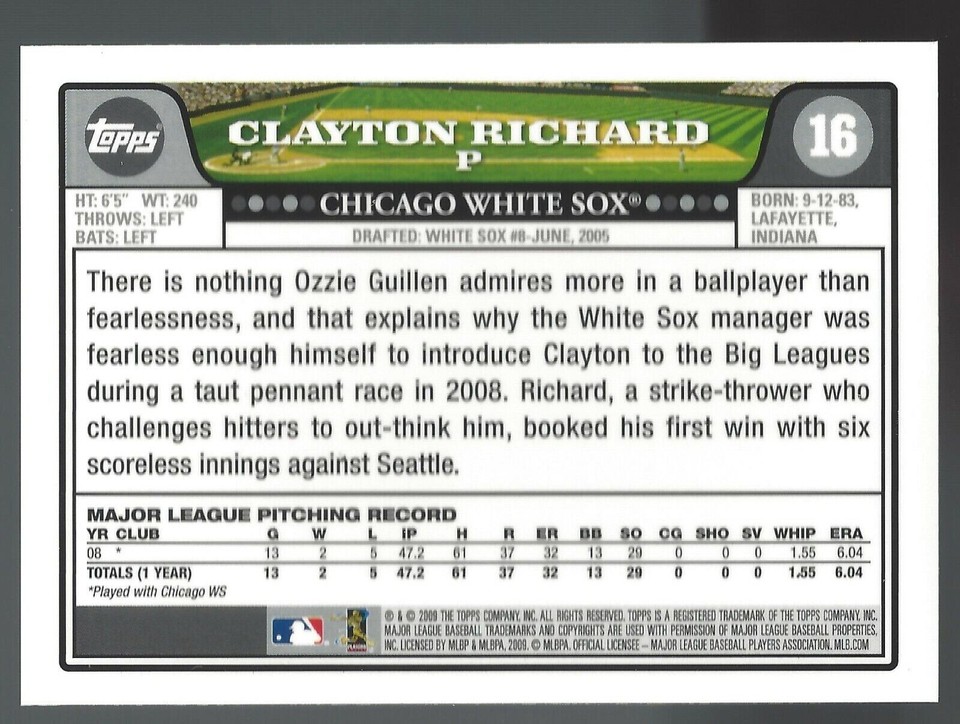 Clayton Richard 2008 Topps Red Hot Rookie Redemption #16 | eBay
