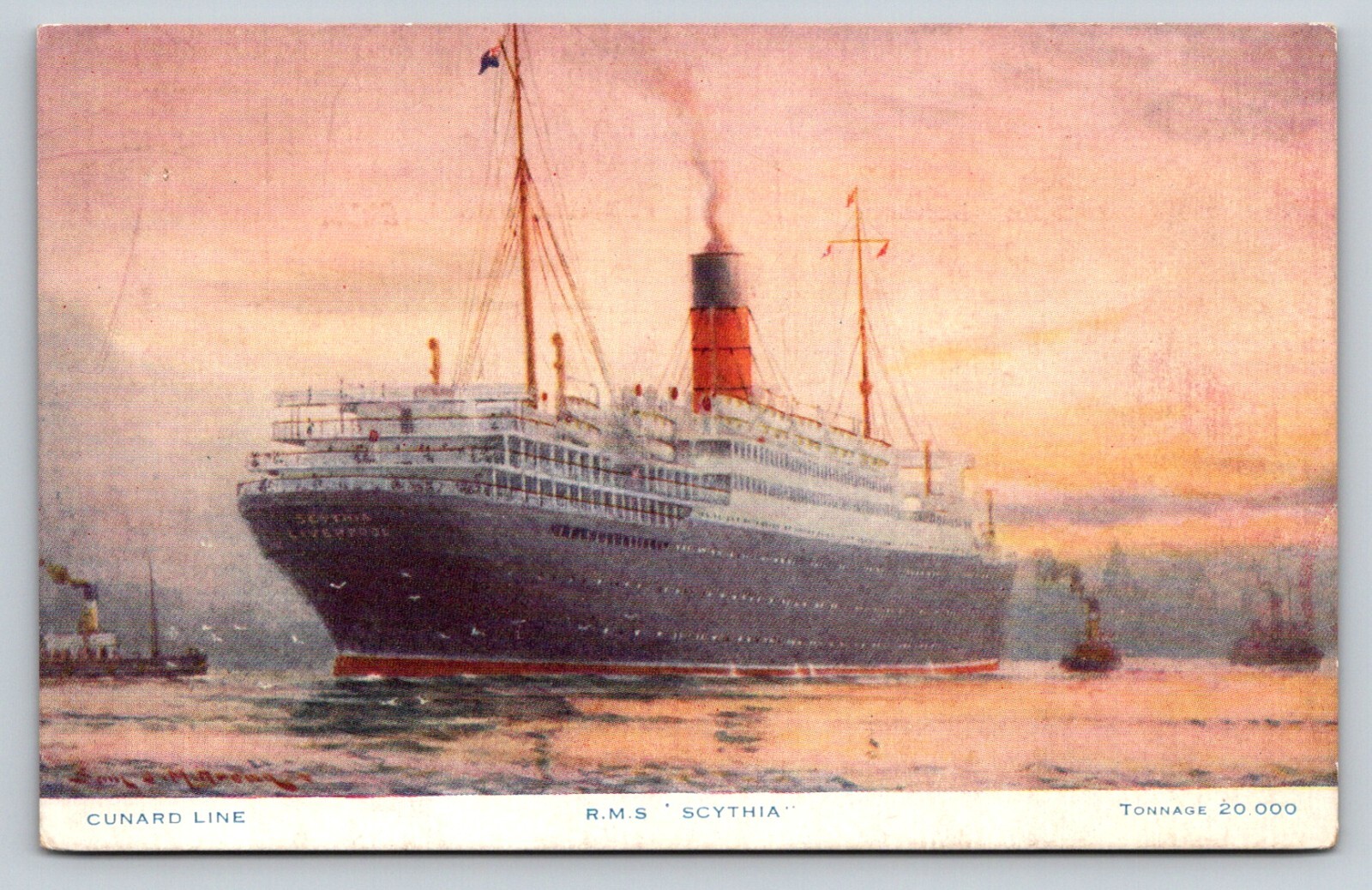 UK 1929 Cunard Line RMS Scythia Steamer Steamship 20,000 TONS Liverpool ...