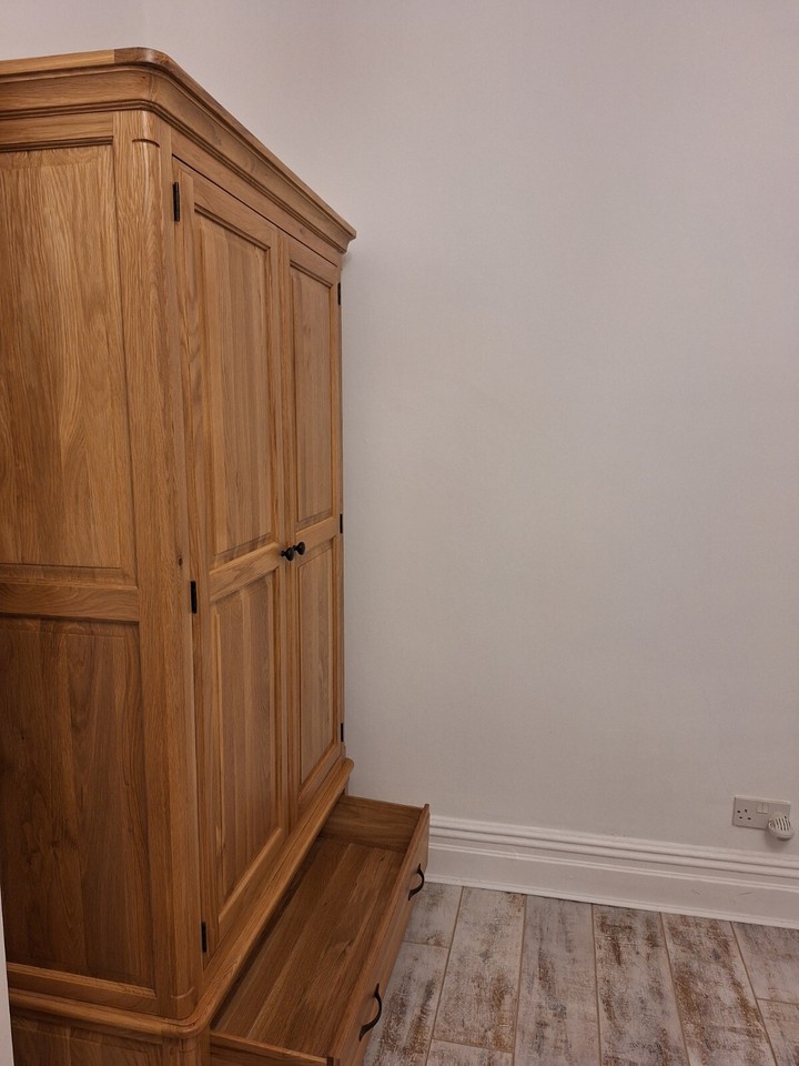 solid oak double wardrobe x2 from oak furniture land great condition | eBay UK